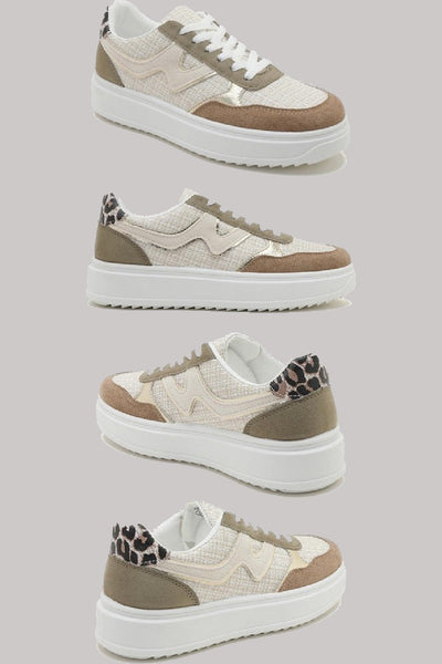 GREEN THICK SOLE CONTRAST DETAIL LACE UP TRAINERS – No Doubt Shoes